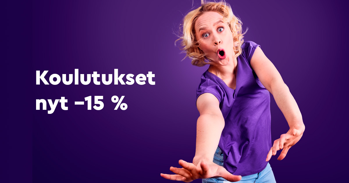 Osaaminen on parasta pääomaa – nyt koulutukset –15 %